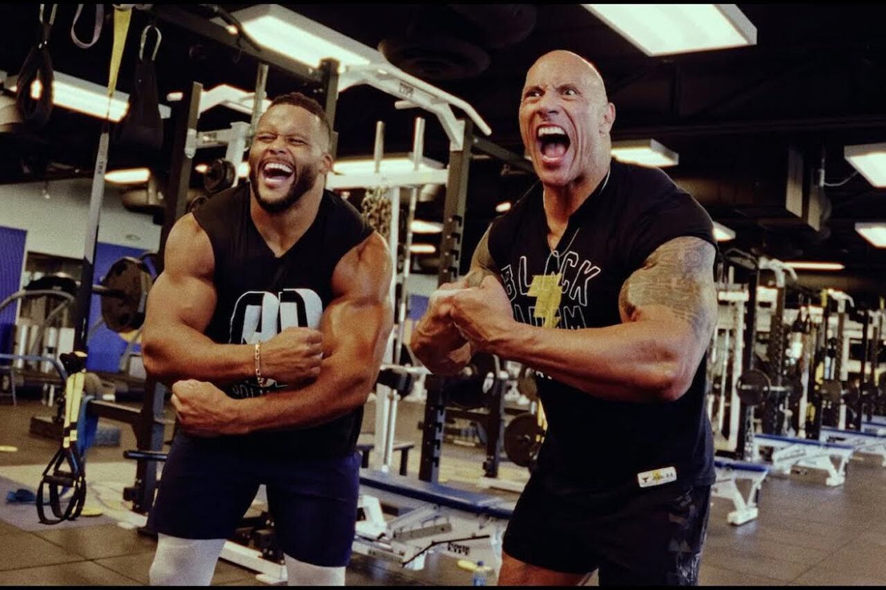 Watch The Rock Do a Killer Core Workout With NFL Player Aaron Donald ...